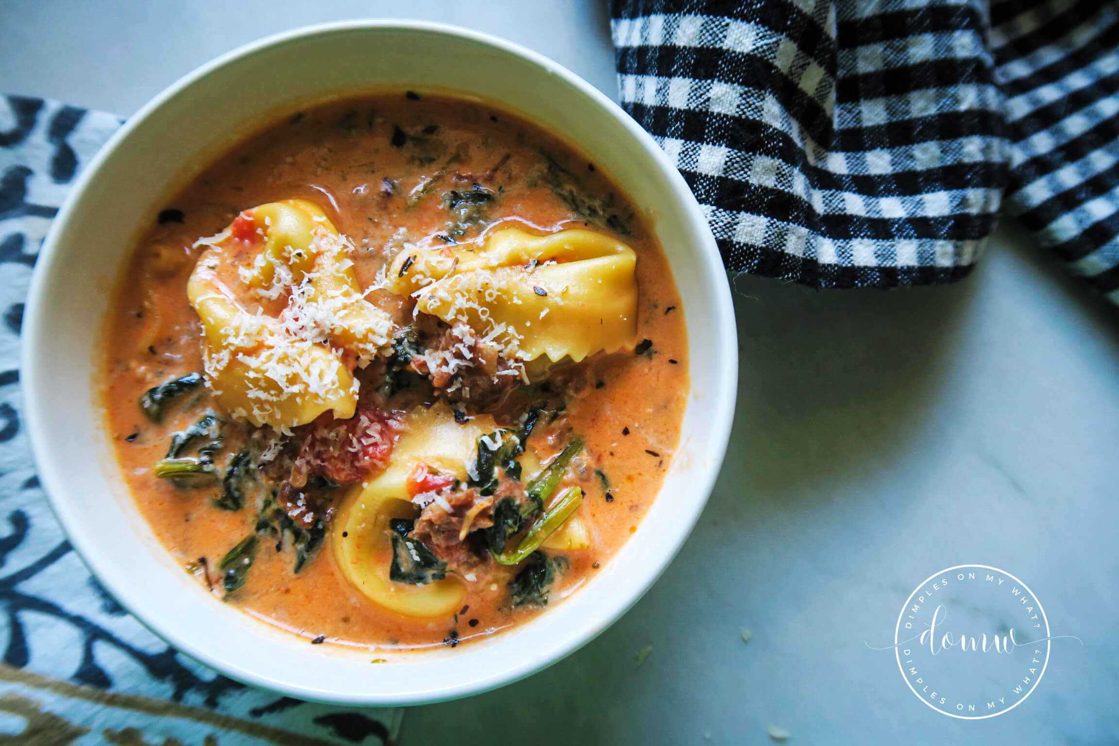 Creamy Italian Sausage Tortellini Soup | Easy One-Pot Dinner Recipe - dimplesonmywhat